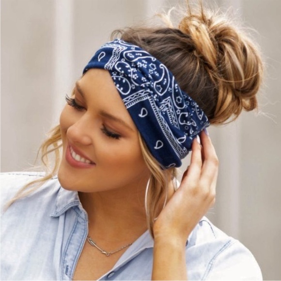 Accessories | Patriotic Blue Paisley Infinity Bandana | Poshmark